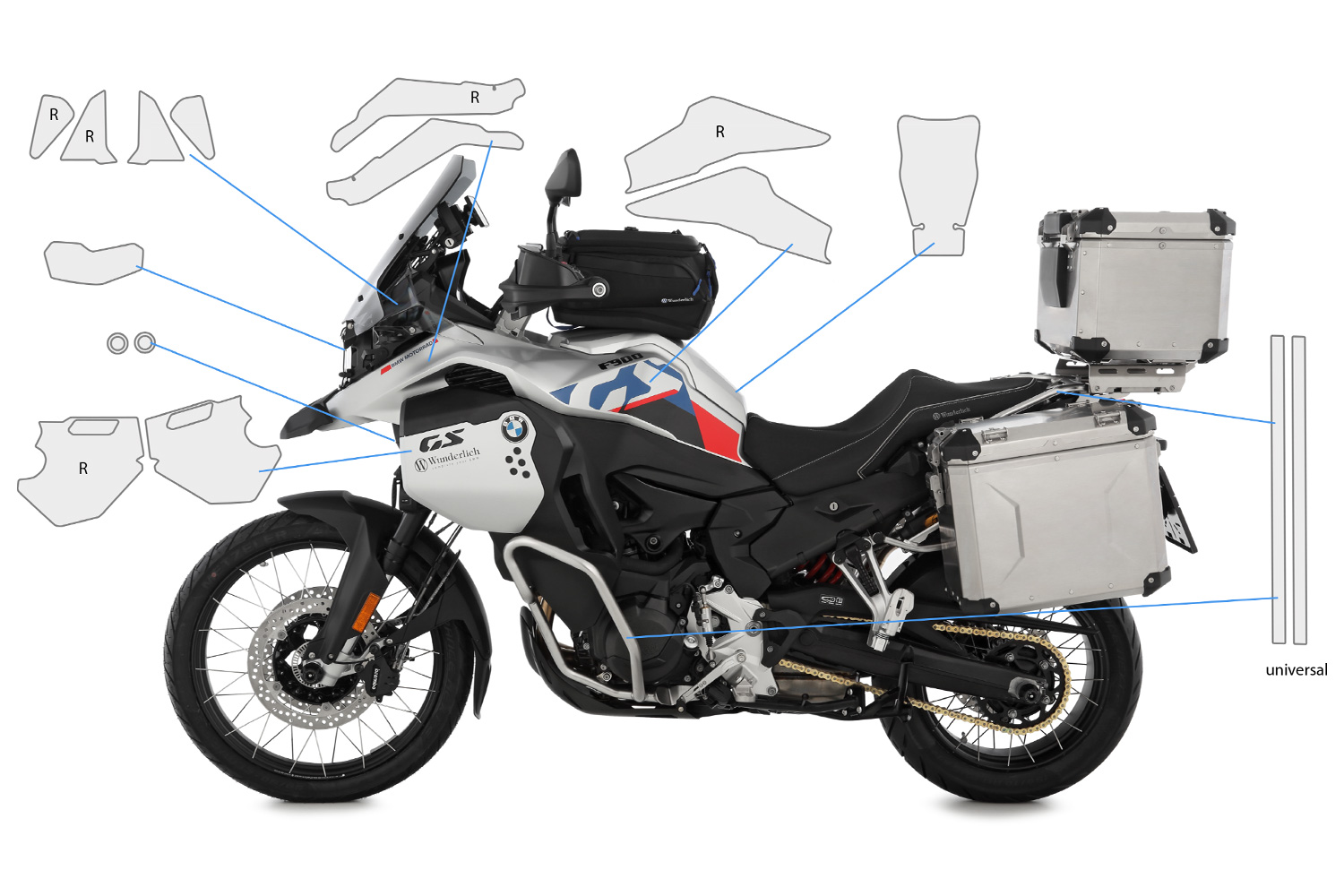 Complete paint protection set PremiumShield F 900 GS Adventure | Wunderlich