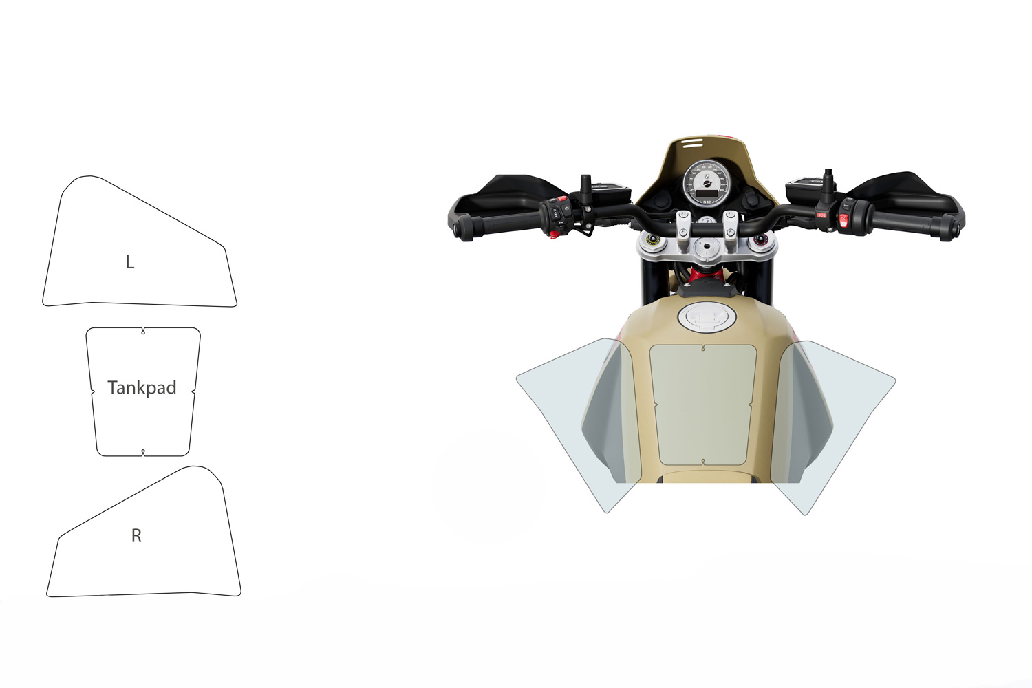 Paint protection film tank set for BMW R 12 G/S | Wunderlich