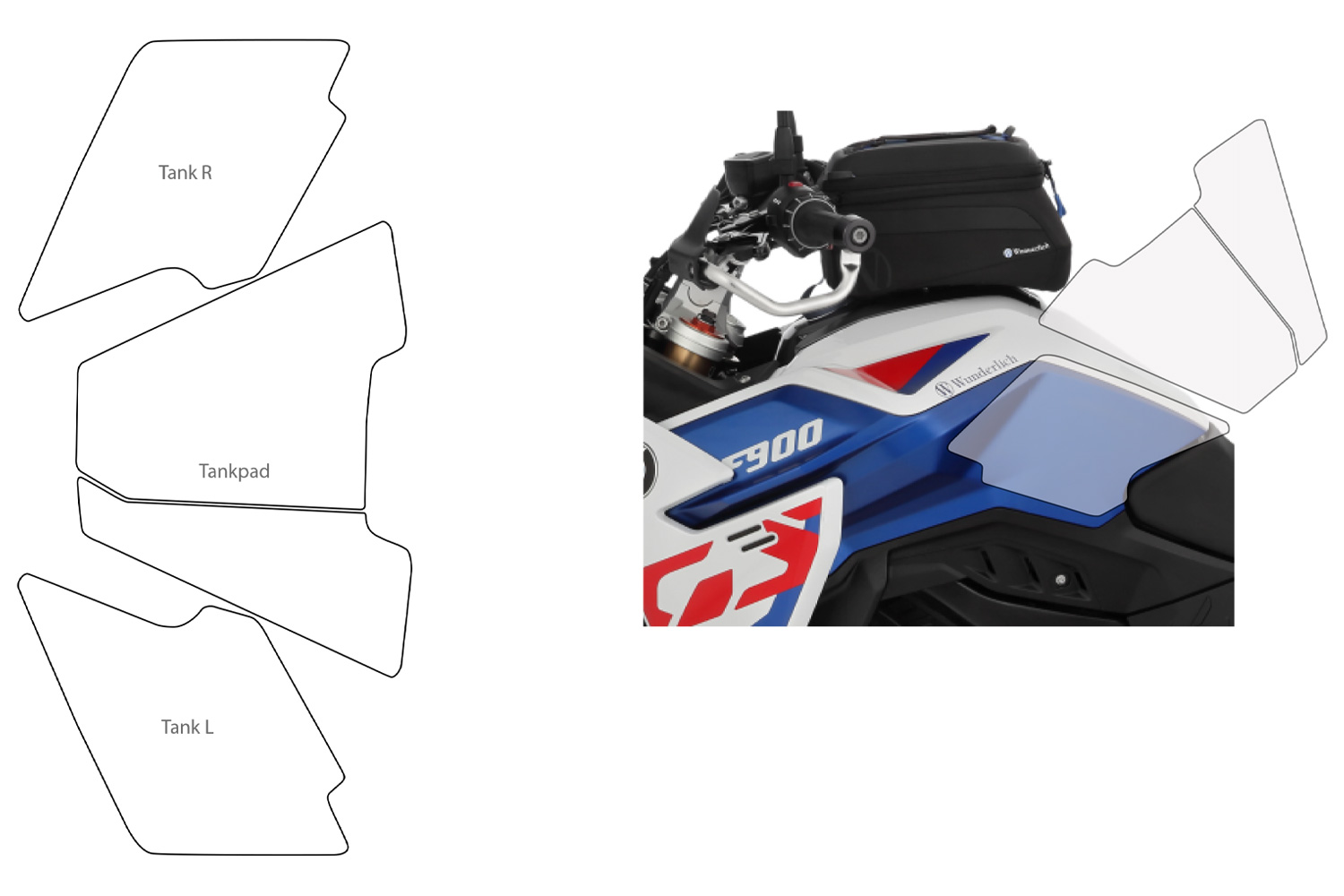 Tank protection PremiumShield F 900 GS | Wunderlich
