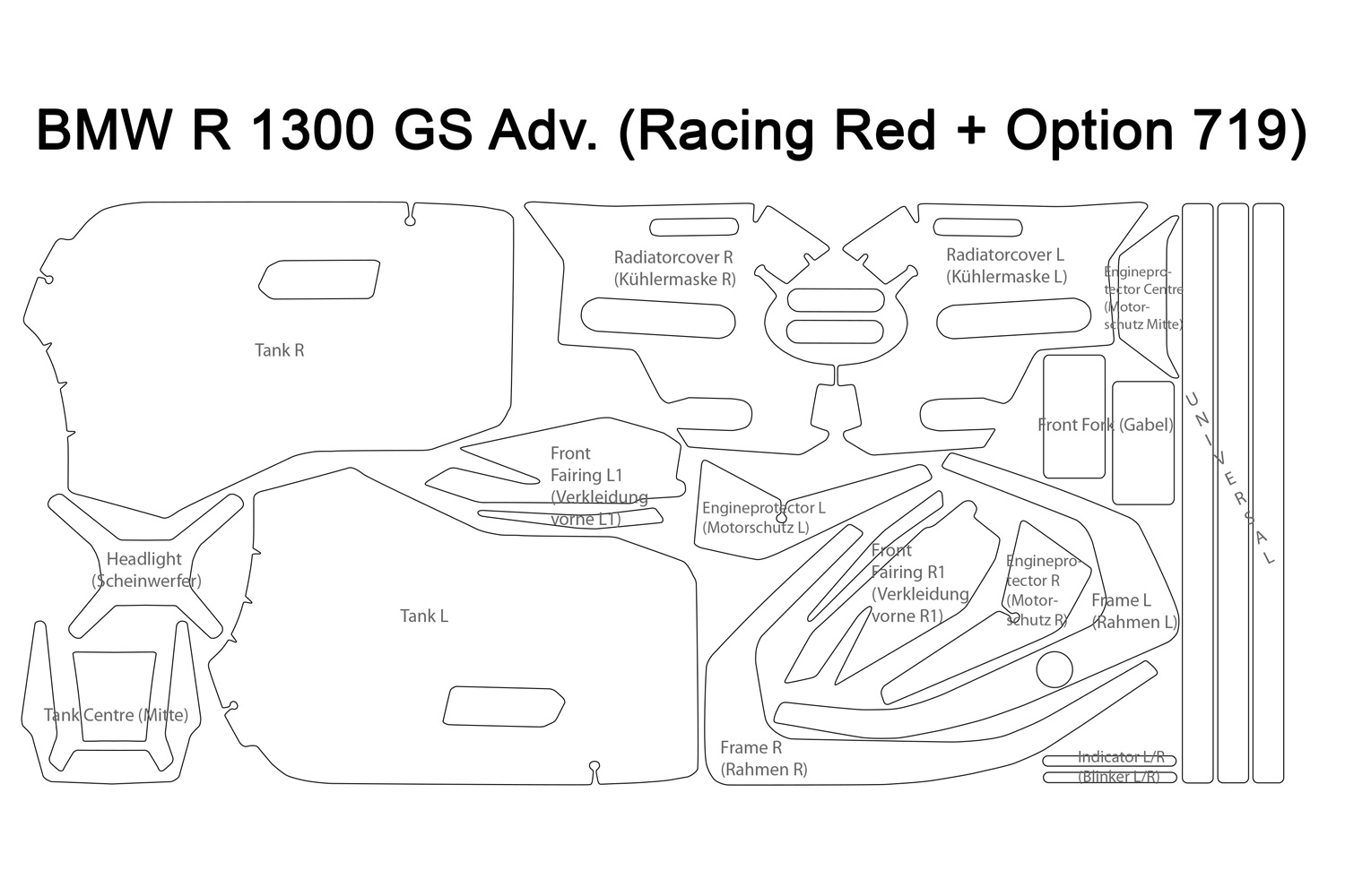 Complete paint protection set PremiumShield R 1300 GS Adventure | Wunderlich