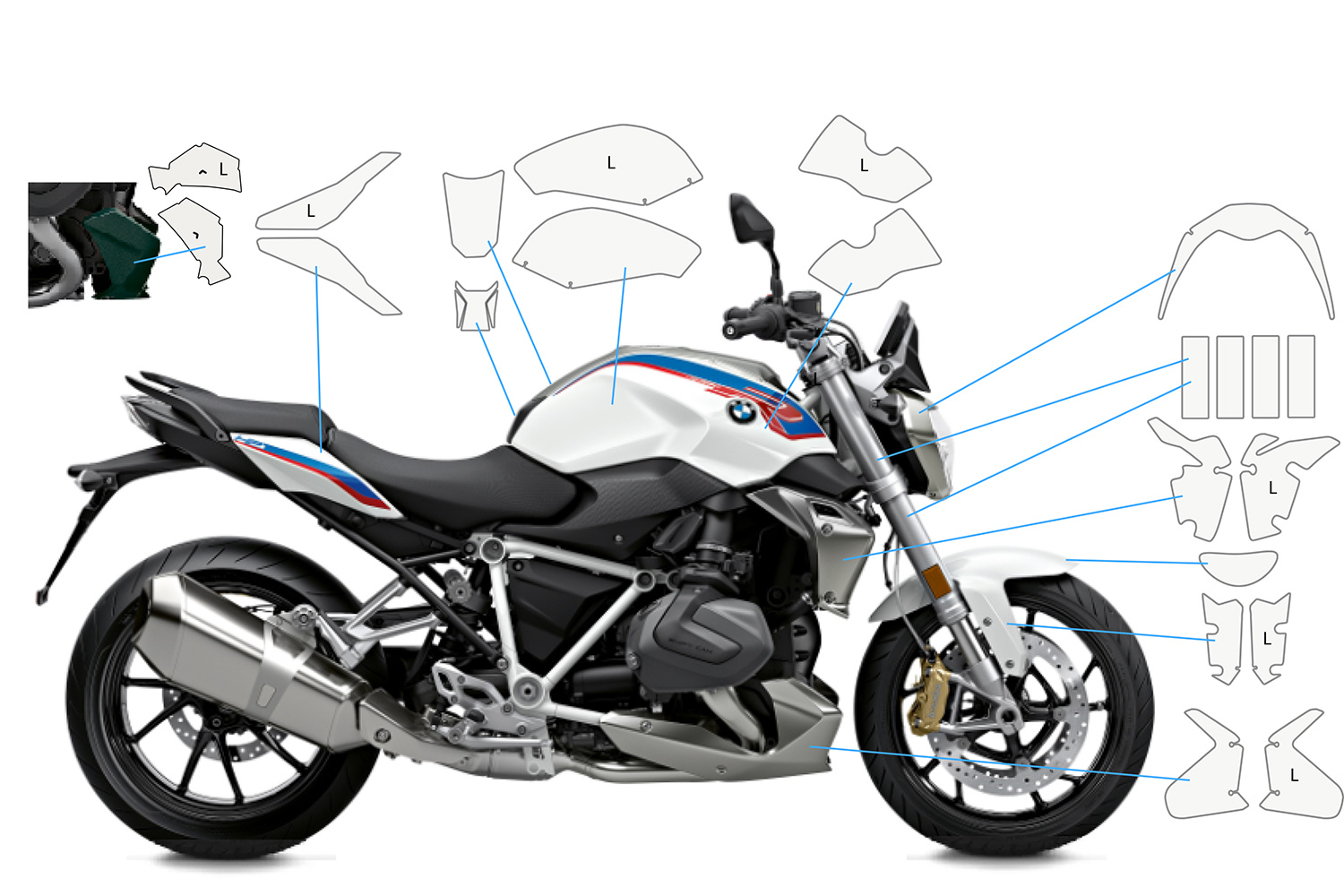 Complete paint protection set PremiumShield R 1250 R | Wunderlich